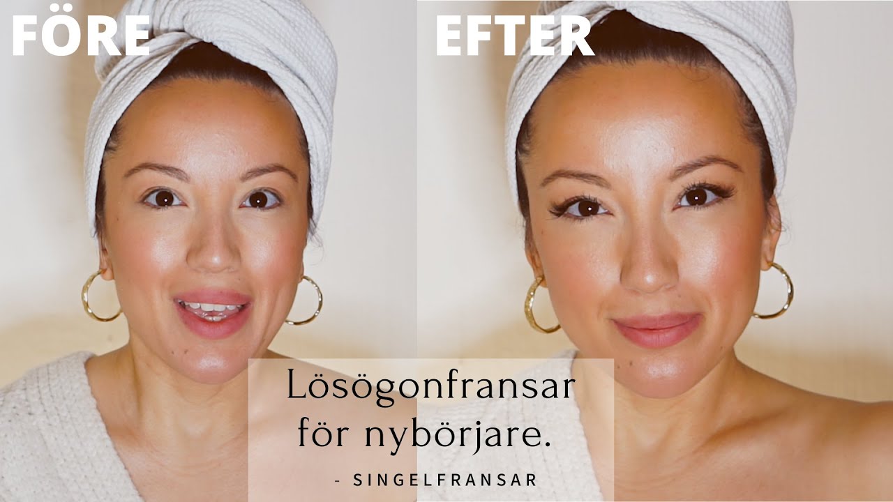 Hur jag applicerar mina lösögonfransar - Singelfransar - YouTube