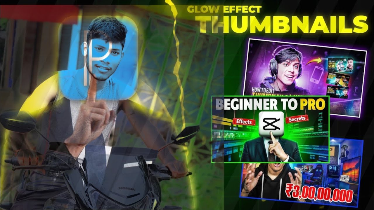 Glow Effect THUMBNAILS Tutorial in Mobile ( Pixellab ) #thumbnail - YouTube