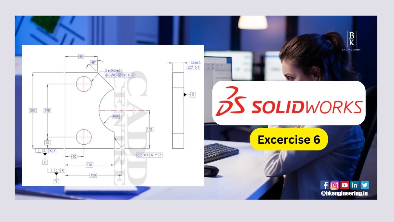 Solidworks Excercise 6 | Holding Block | Mechanical | BK Engineering ...