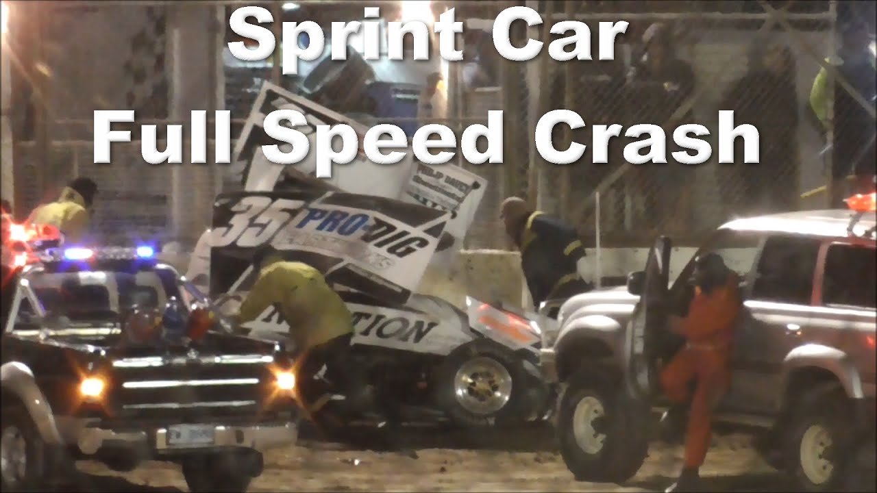 Sprint Car Crash At Full Speed - Hobart Speedway 21-11-15 - YouTube