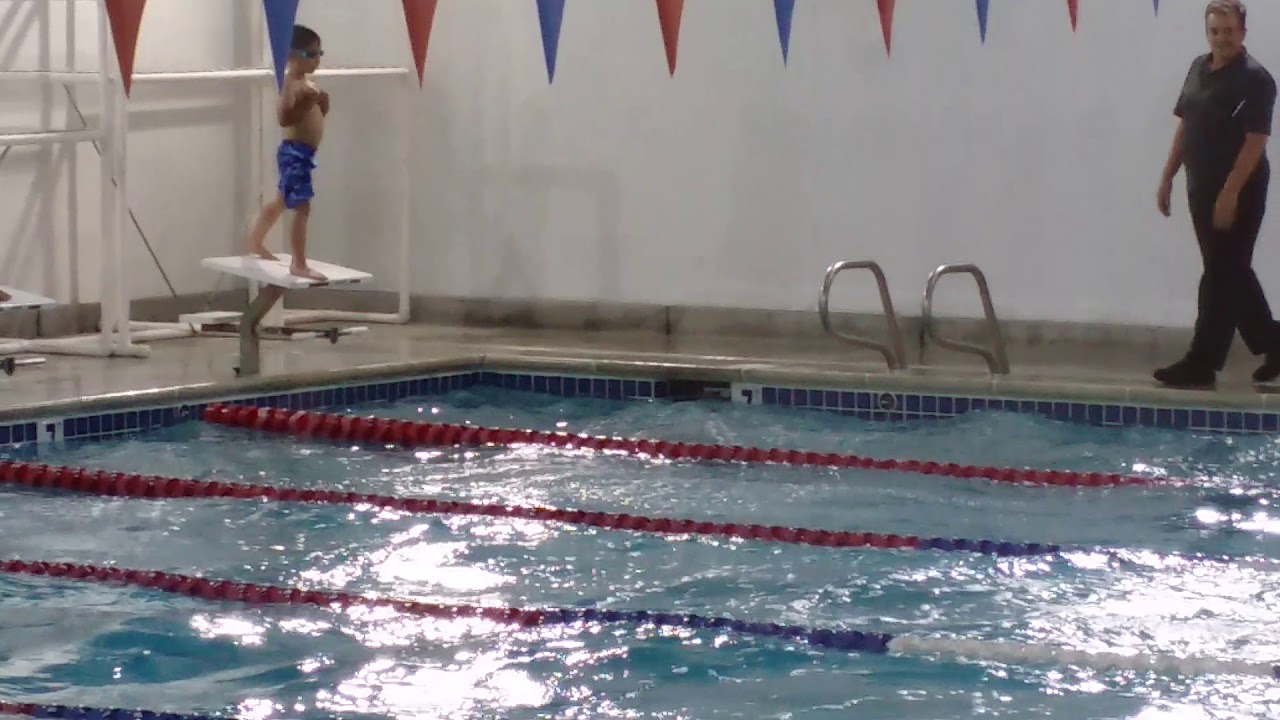 Dylan T. First Swim in Big Pool - YouTube