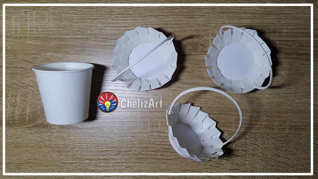 Easy Papercup Basket | How to make a papercup basket DIY BASKET - YouTube