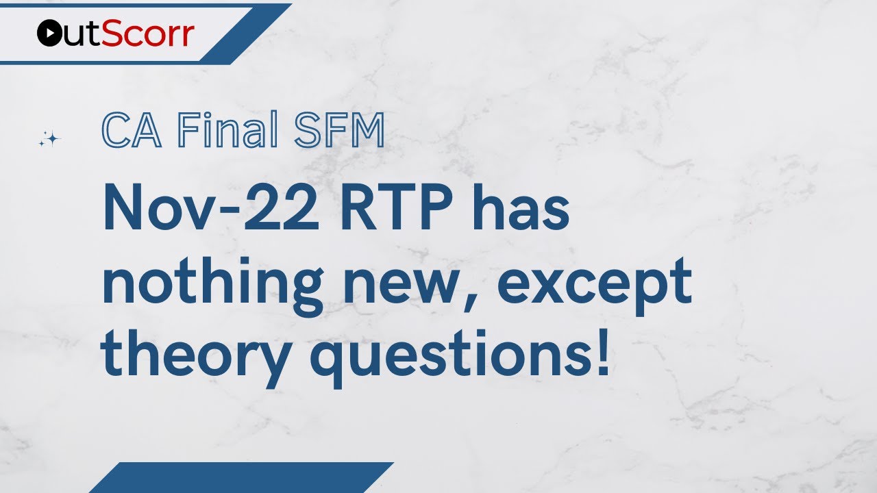 CA Final SFM Nov-22 RTP - YouTube