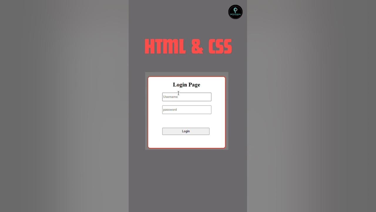 Login Page Design In Html Css Coding Csstutorialforbeginners Html5 Viral Tranding Htmlcss