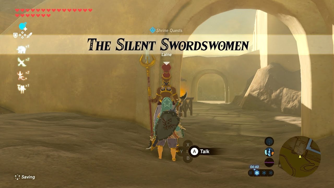 Zelda Botw: The Silent Swordswomen Shrine Quest - YouTube