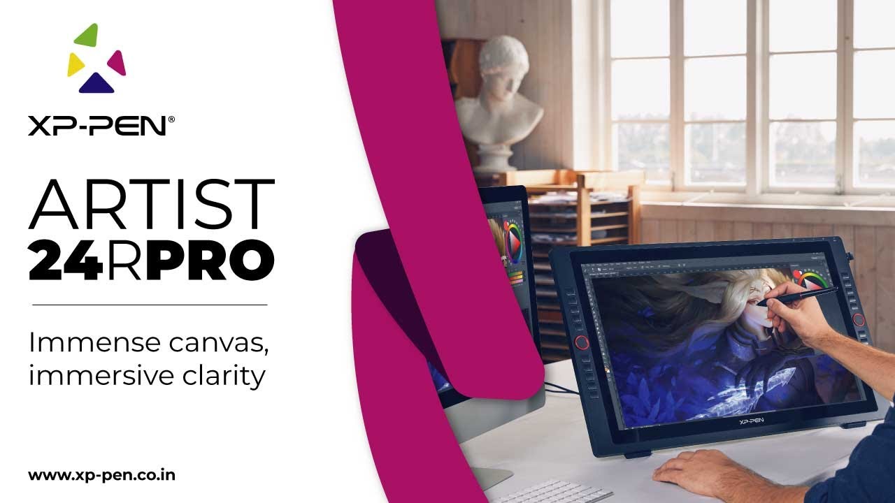 XP-Pen Artist 24 Pro Display Tablet with 23.8-inch 2K QHD Monitor, 2 ...