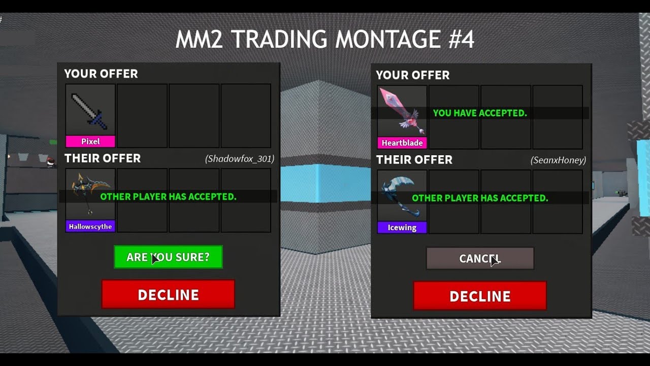HUGE TRADES!!! MM2 TRADING MONTAGE #4 - YouTube