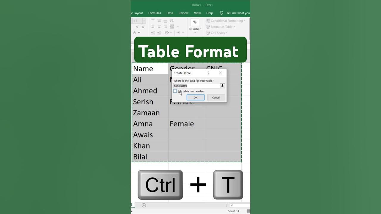 Table Format in Excel #excelformula #excelshortcuts #excelacademy #exceltips #exceltech # ...