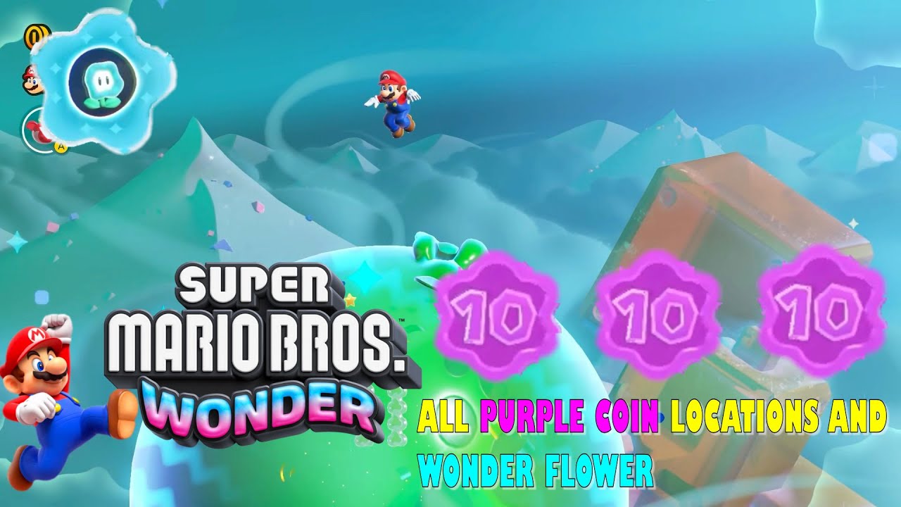 Flight of the Bloomps (Super Mario Bros Wonder) All Purple Coins! - YouTube