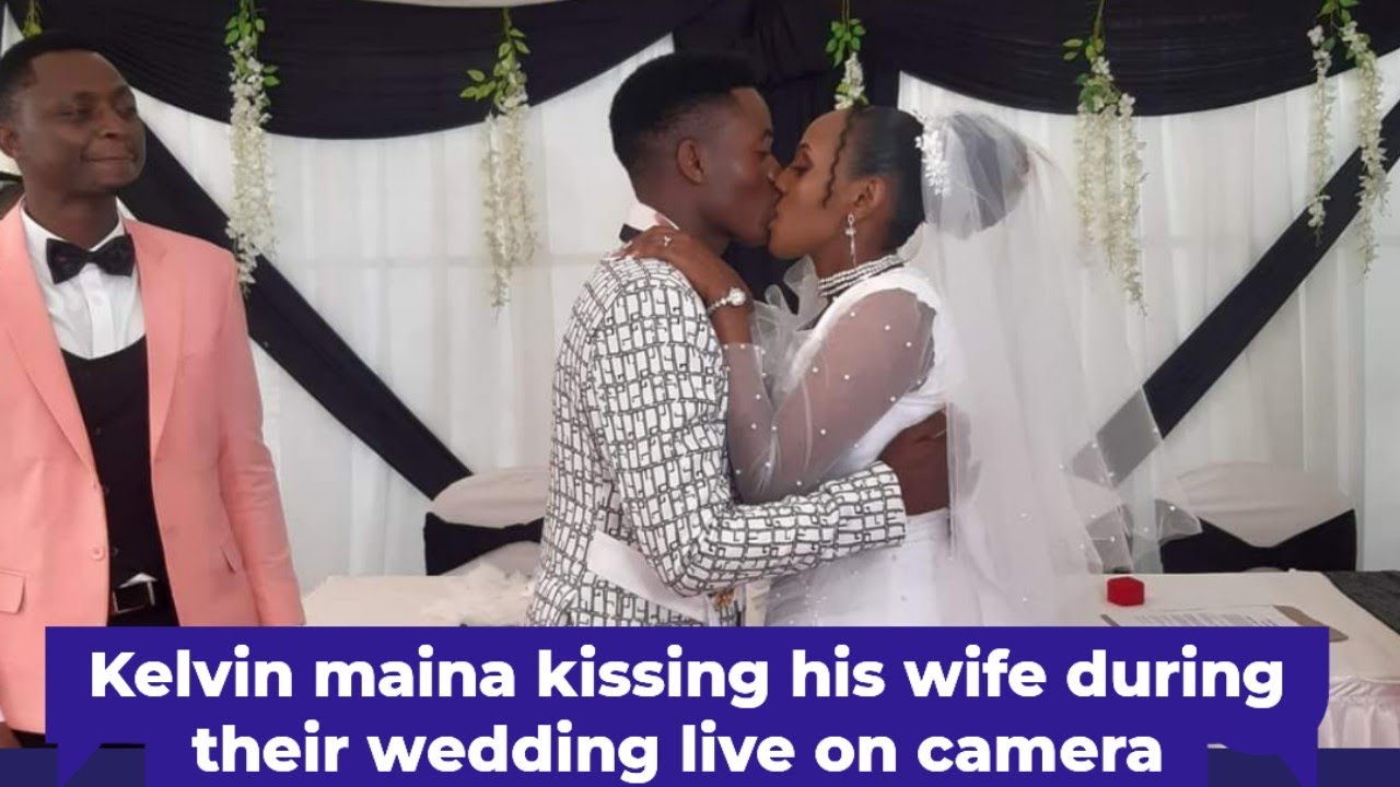 Kelvin maina kissing his wife during wedding Day - YouTube