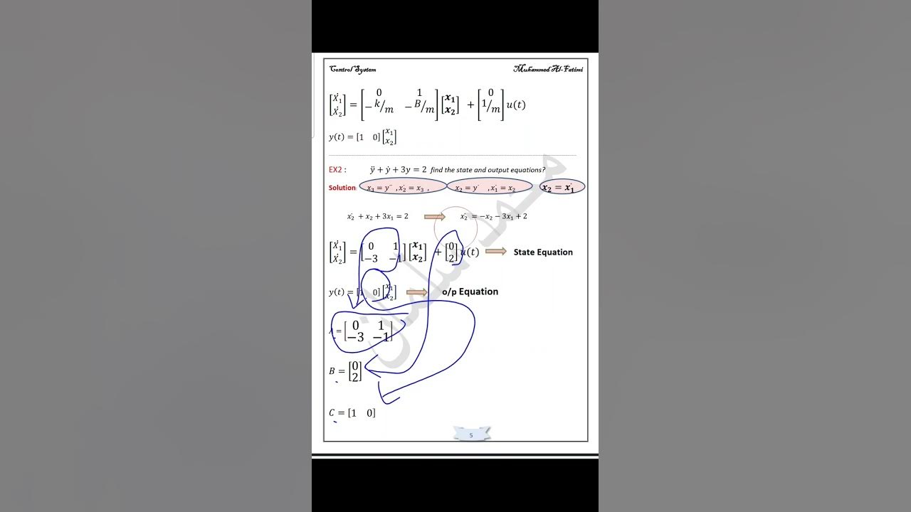 control system. state space.lecture 1 part (2) - YouTube