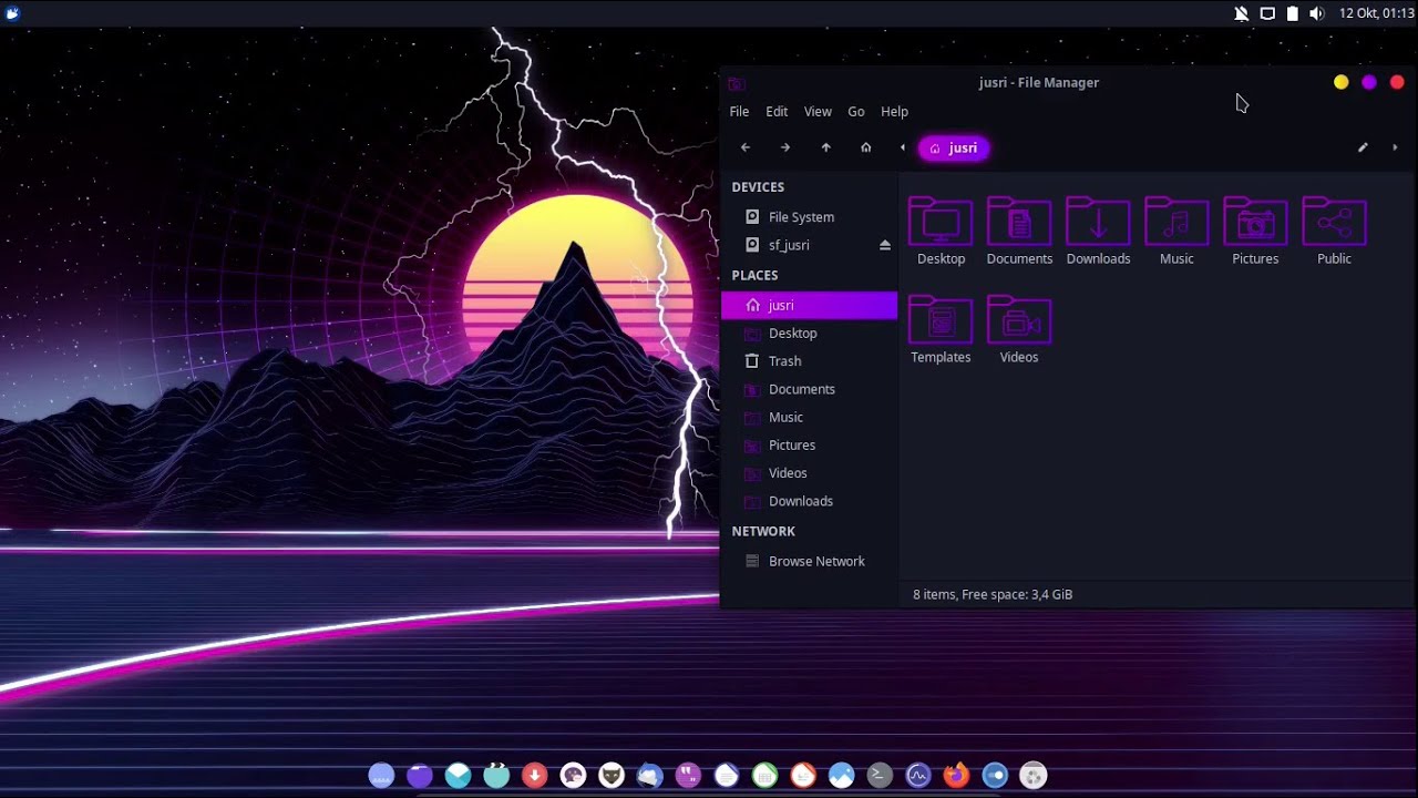 xfce desktop (xubuntu 20.04+Sweet themes+icons (sweet+tela)+plank ...