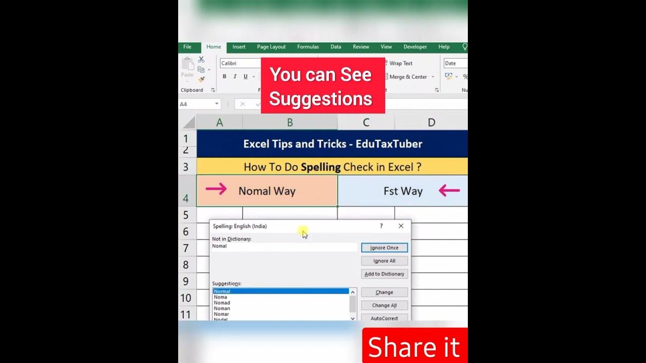 shorts excel exceltutorial learnexcel How To Do Spelling Check In shorts-excel-exceltutorial-learnexcel-how-to-do-spelling-check-in