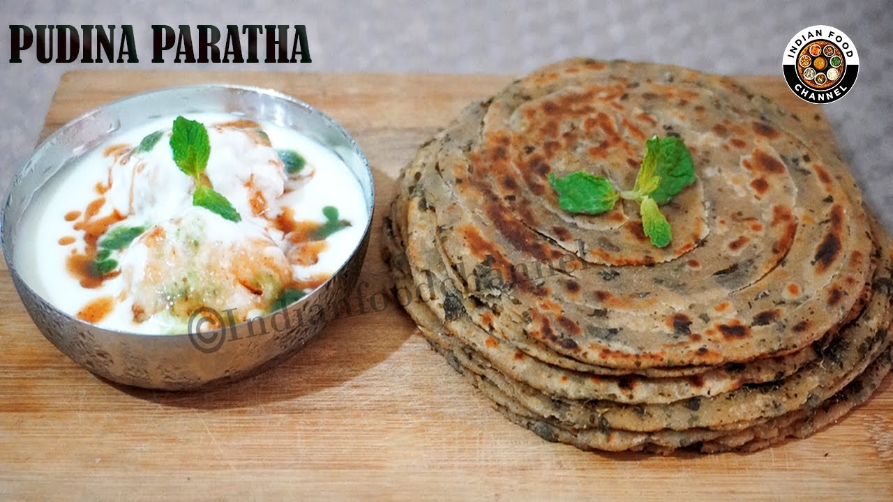 Pudina Paratha recipe-Dhaba style Punjabi Pudina Paratha-Mint Paratha ...