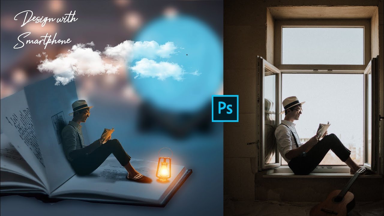 Man reading on open Book || Photo-manipulation || ps touch Tutorial ...