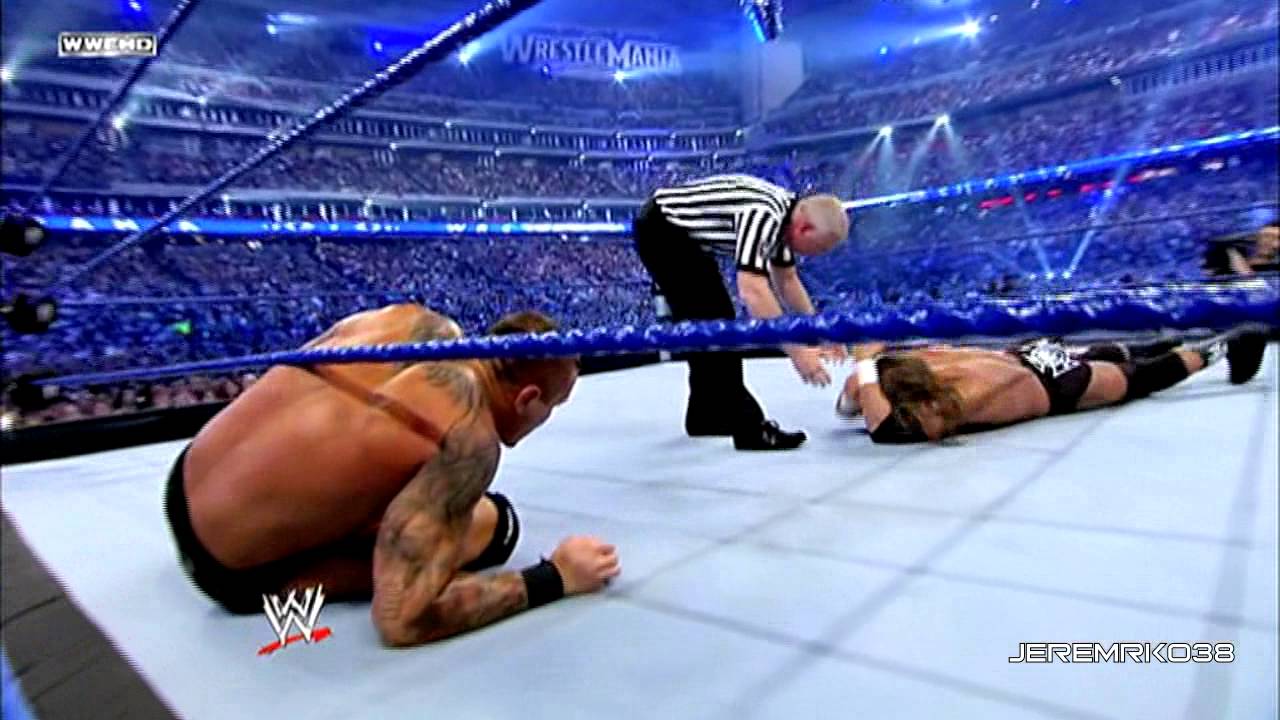 Randy Orton RKO on Triple H - Wrestlemania 25 - YouTube