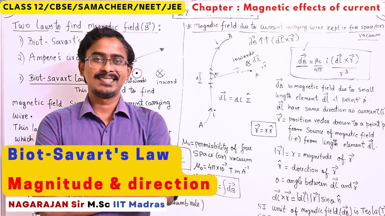 #2 Biot savart law Magnitude direction different form | NEET JEE Mains ...