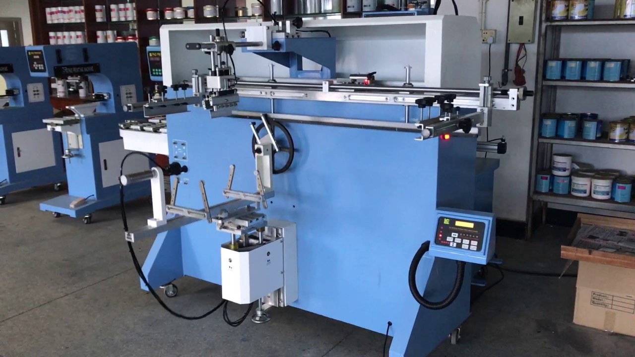 Big Size Round Screen Printing Machine - YouTube