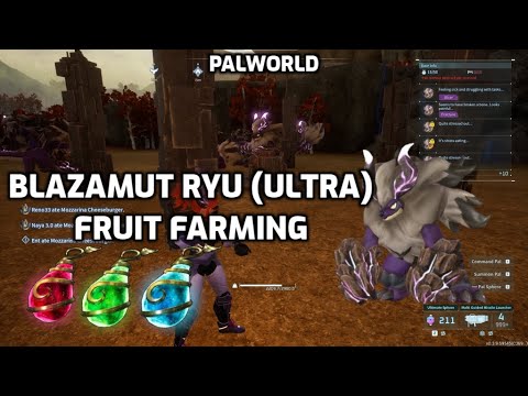Palworld: Blazamut Ryu (Ultra) Farming with commentary | 15 Base Pals ...