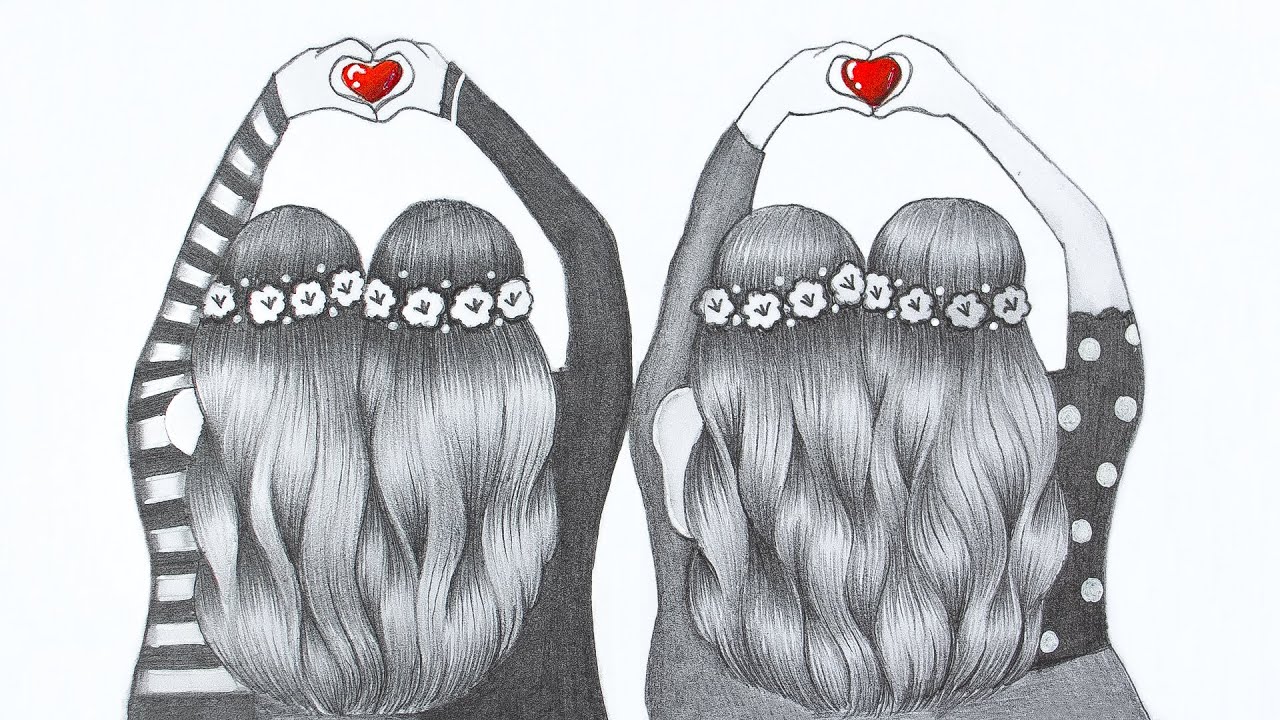 How to draw a Four Friend -Pencil sketch || Step by Step drawing ...