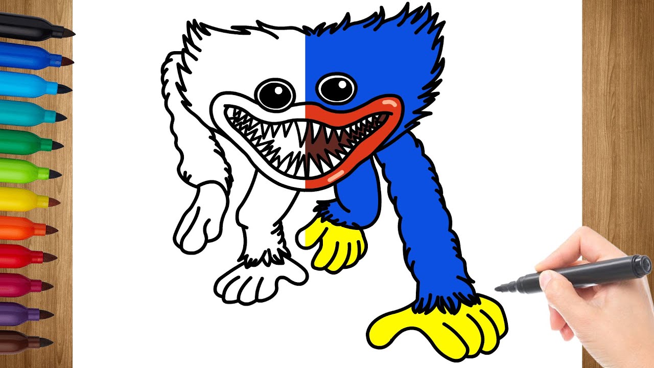 How To Draw HUGGY WUGGY - YouTube