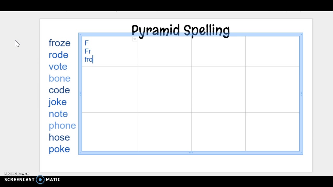 Pyramid Spelling - YouTube