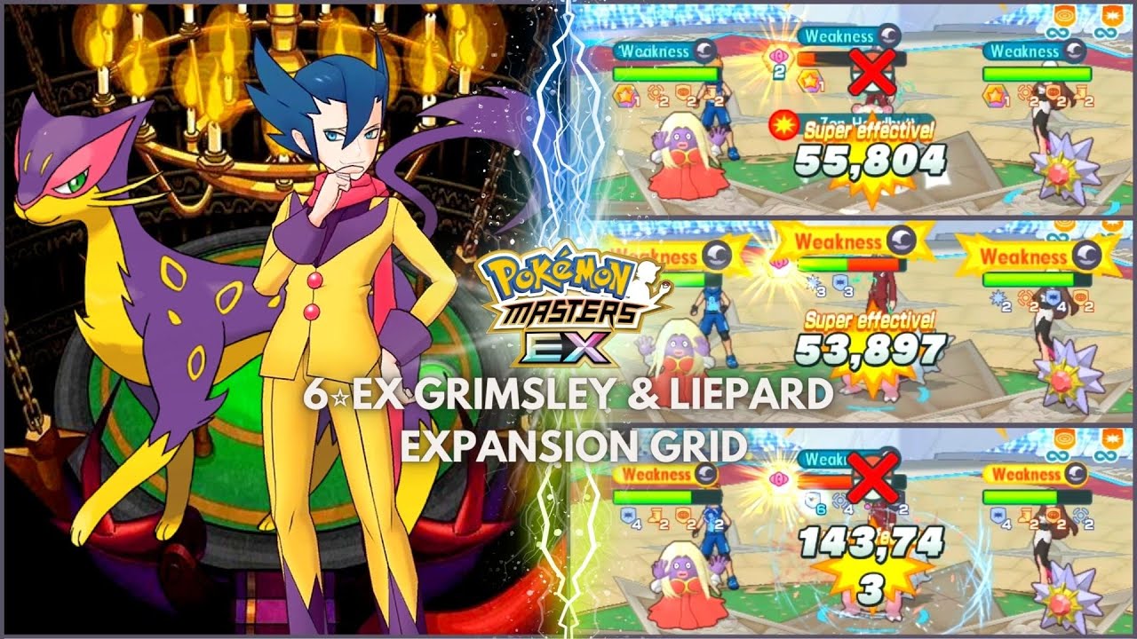 Pokémon Masters EX | 6⭐EX Grimsley & Liepard Expansion Grid - YouTube