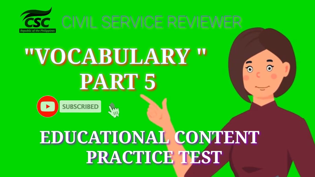 VOCABULARY PART 5 for CIVIL Service Review - Test Your Vocabulary - YouTube