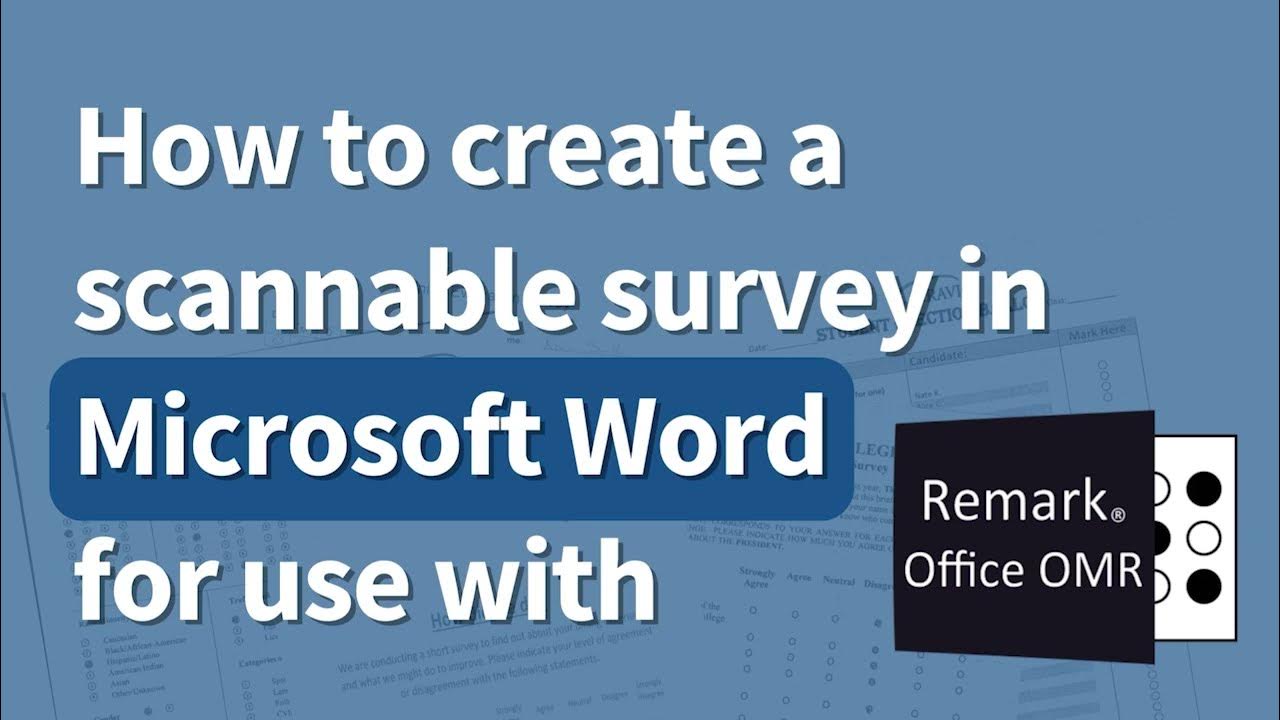 How To Create A Scannable Survey In Microsoft Word For Use With Remark ...