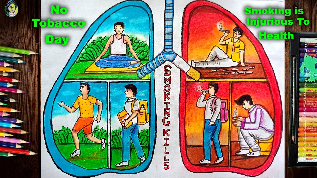 World No Tobacco Day drawing Easy | How To Draw No Tobacco Day Poster ...