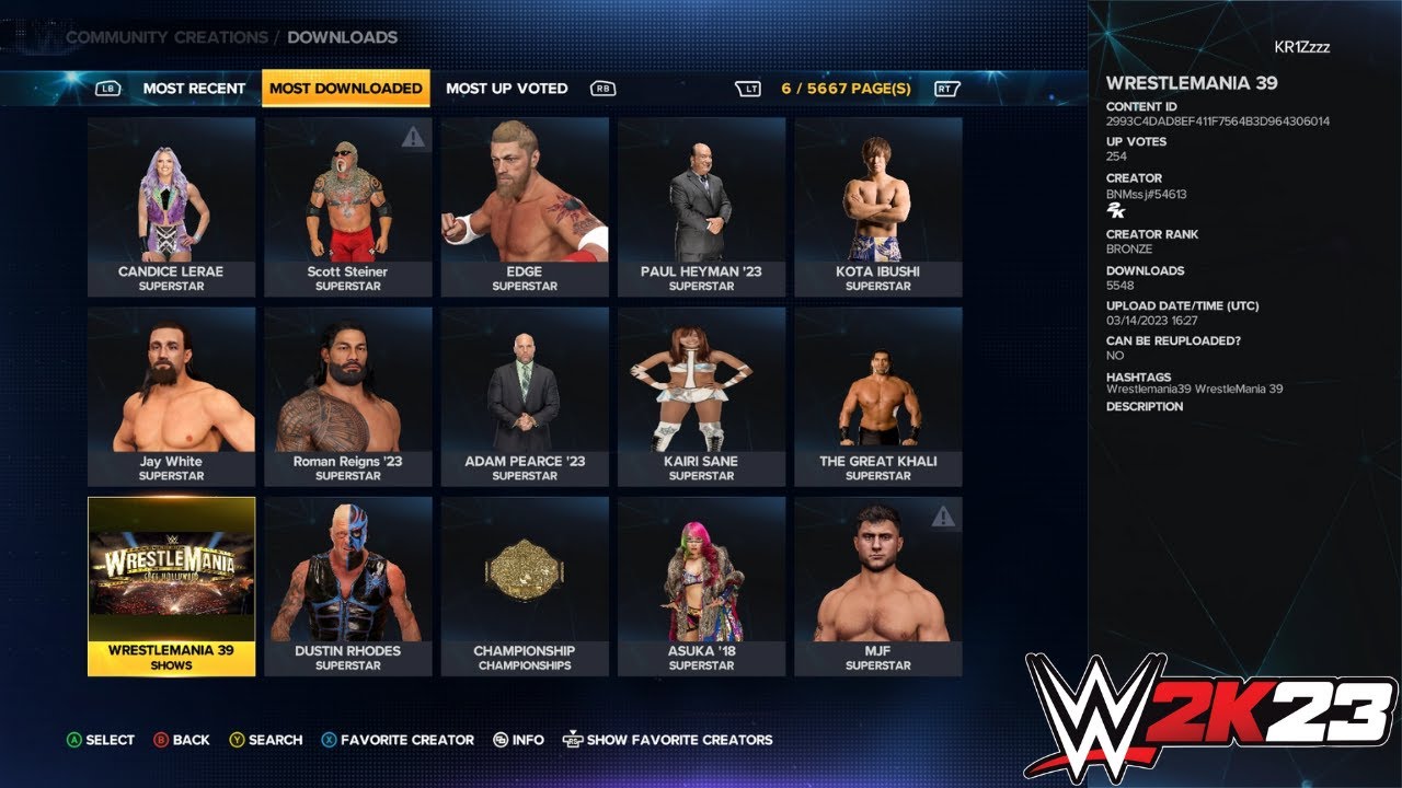 WWE 2K23 COMMUNITY CREATION PART 1 - YouTube