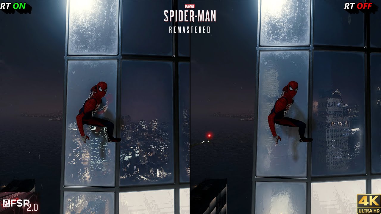 Spiderman Remastered Ray Tracing ON Vs OFF FSR 2.0 4K| RX 6900 XT | R7 ...