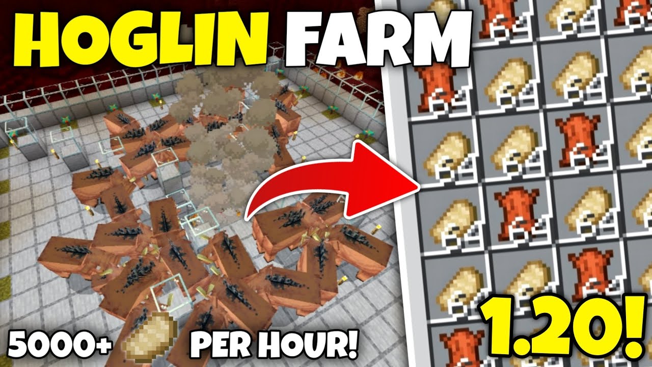BEST HOGLIN FARM TUTORIAL for Minecraft Bedrock 1.19/1.20 | Fast Hoglin ...