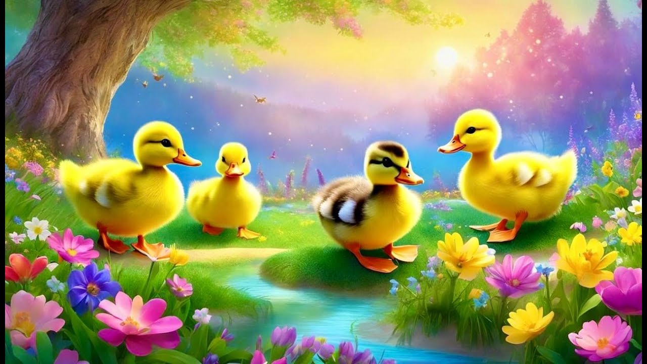 Five Little Ducks Colorful Song | Fun Counting and Color Song | Nursery ...