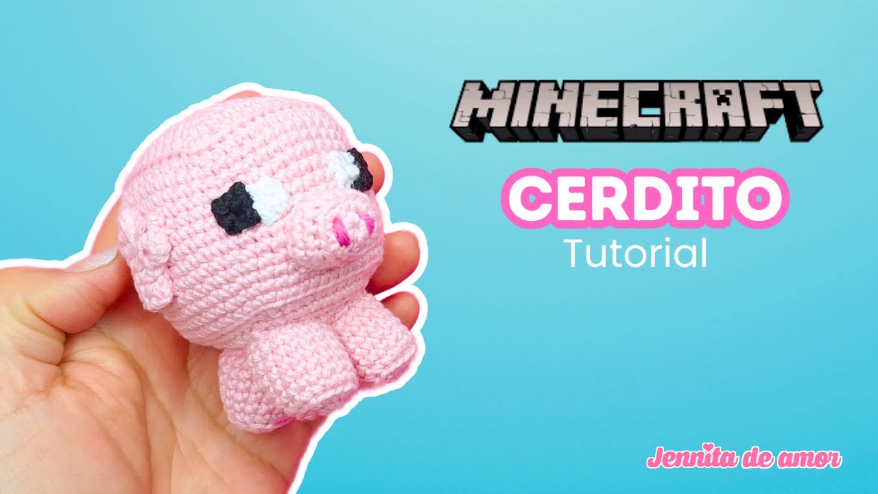 CERDITO MINECRAFT -Amigurumi-Patrón en video Ingles-Español - YouTube