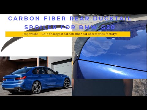 Carbon Fiber Rear Ducktail Spoiler for BMW G20 330i M340i - YouTube