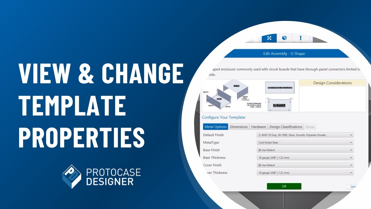 Protocase Designer - View and Modify Template Properties - YouTube