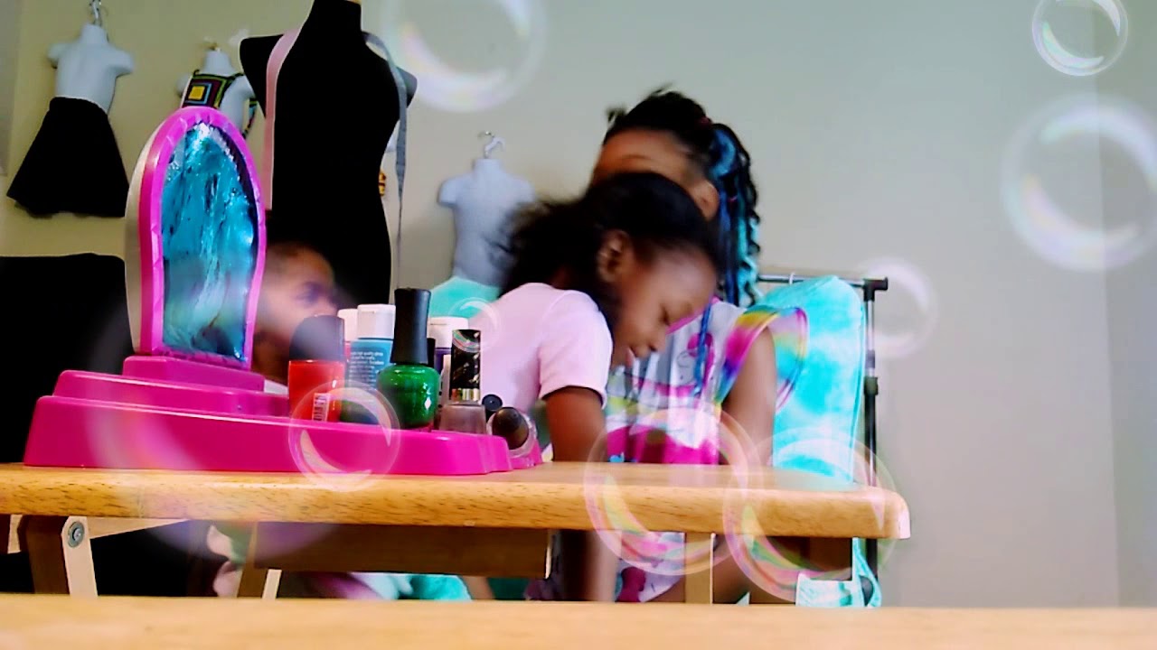 Painting nails with JJ Jillian and Addy - YouTube