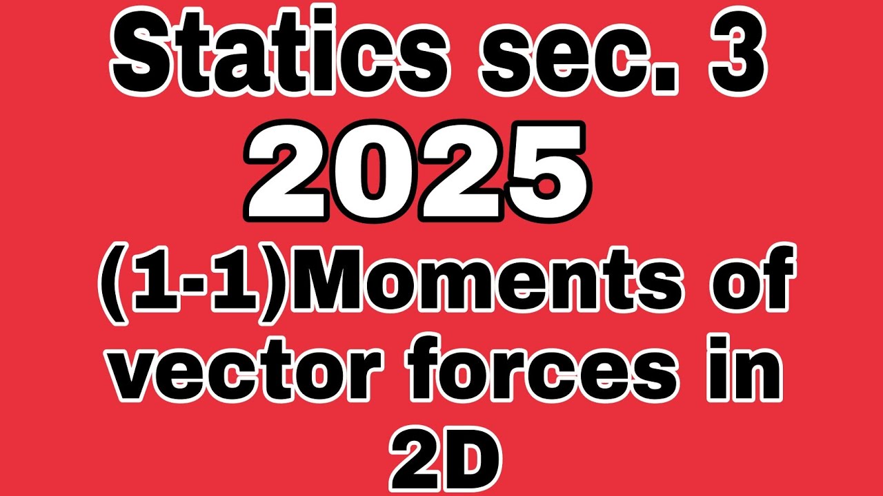 Statics sec 3 unit 1 lesson 1The moment of vector forces about a point ...