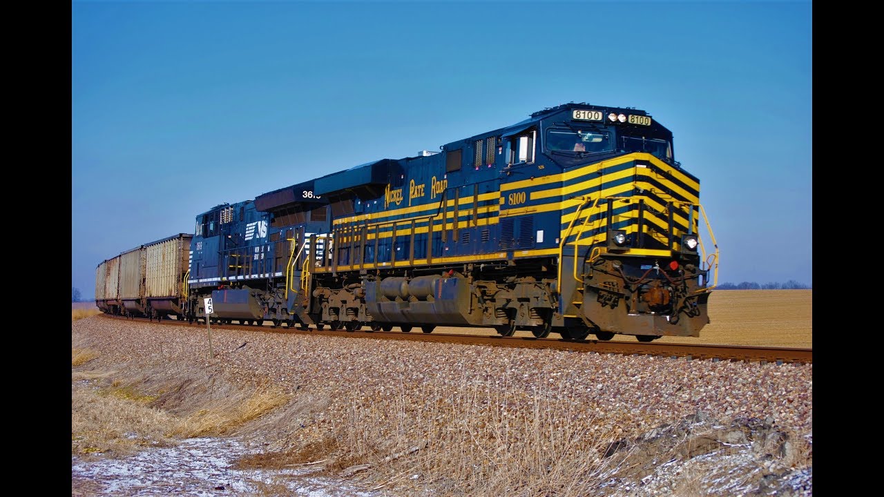 HD: 2/7/18 NS 8100 Nickel Plate Heritage Unit Leads NS 817 - YouTube