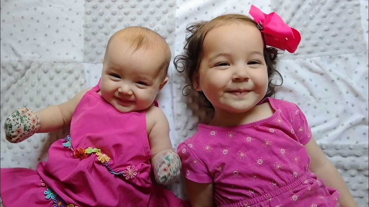 Newborn Ada and Baby Ava Wear Magenta Dresses 👶🏻💗👶🏼 - YouTube