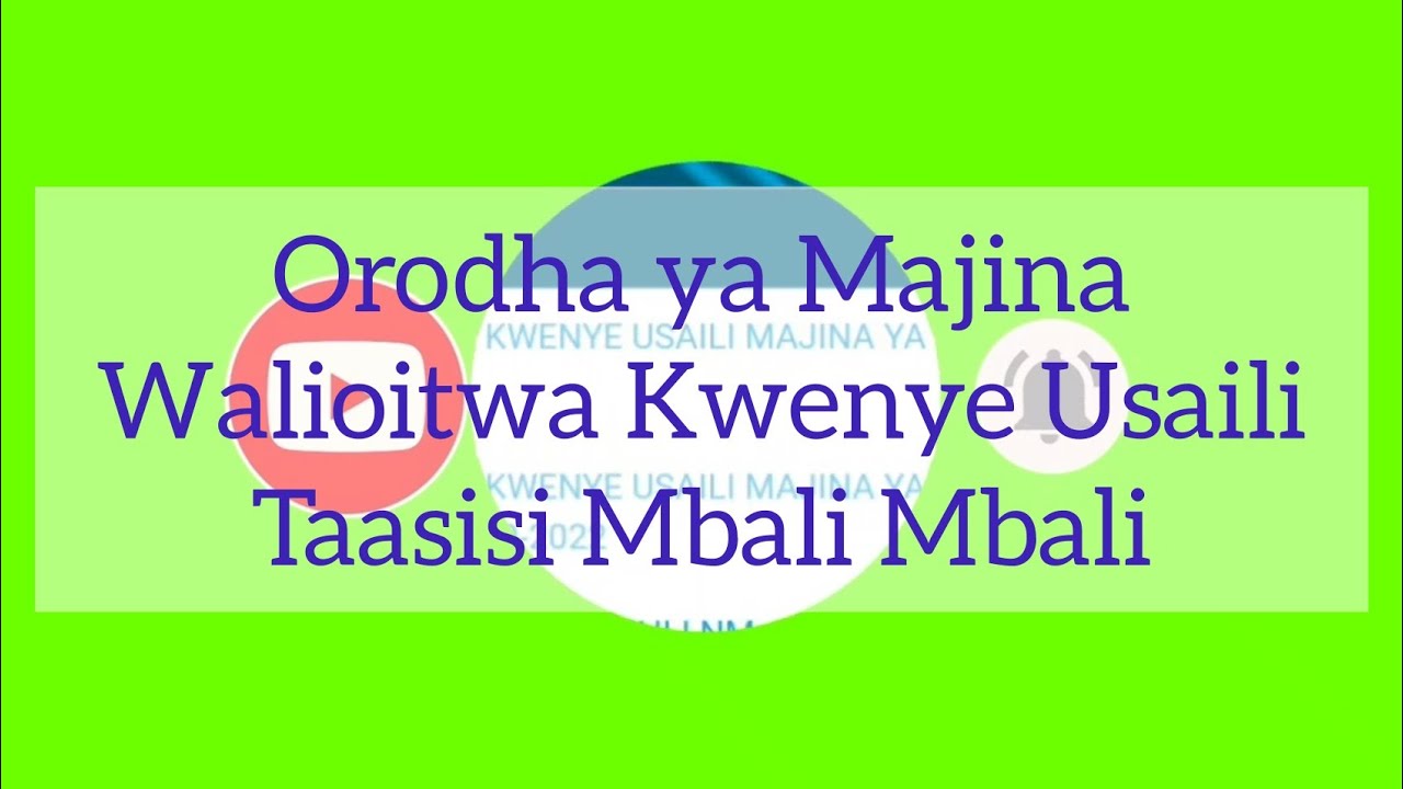 ORODHA YA MAJINA WALIOITWA KWENYE USAILI KATIKA TAASISI MBALI MBALI ...