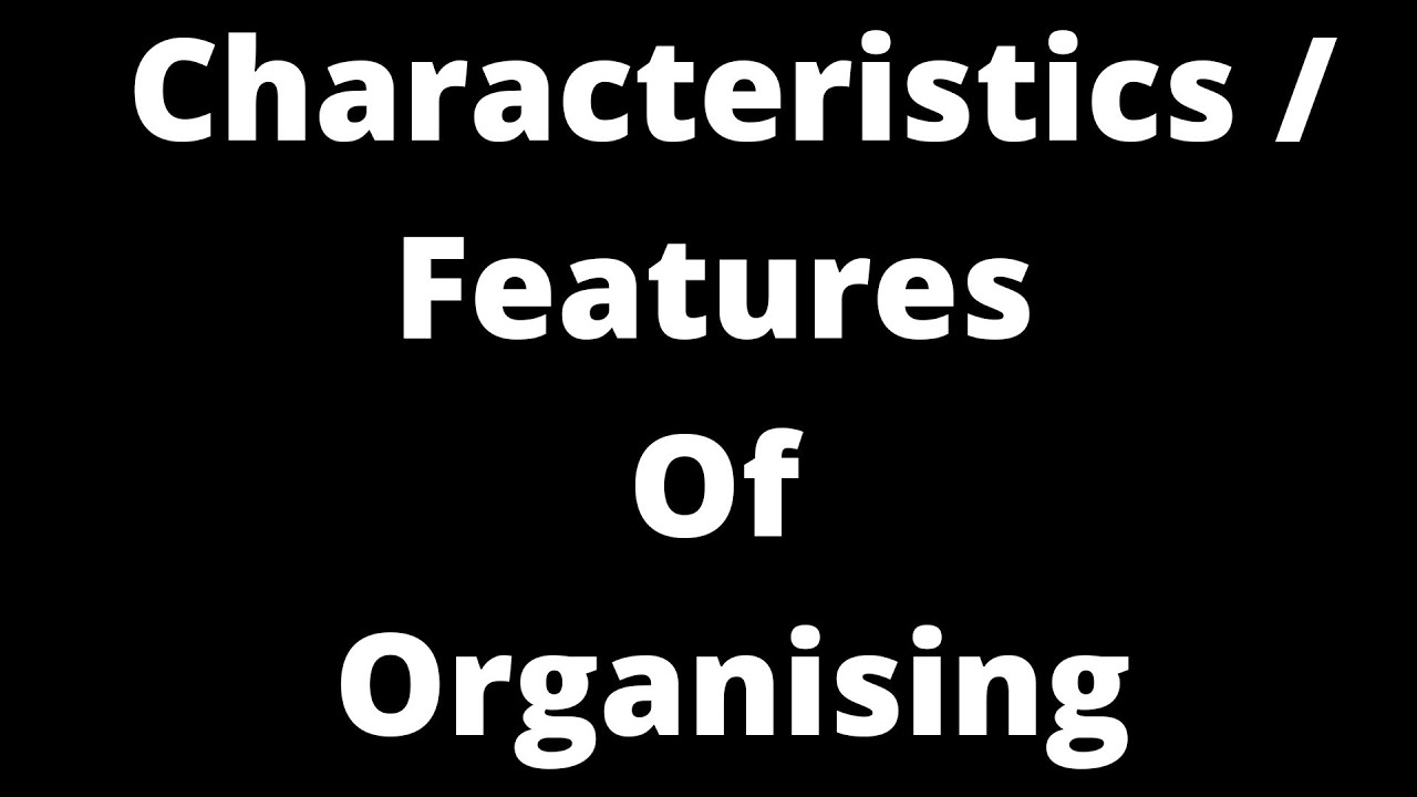 Characteristics / Features of organising / Nature of organising - YouTube