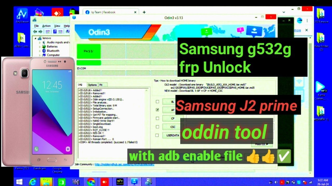 Samsung g532f frp lock remove oddin tool free file adb enable # ...