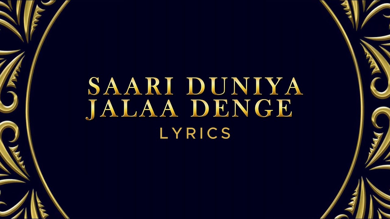 Saari duniya jalaa denge lyrics | Animal movie | Ranbir Kapoor #animal ...