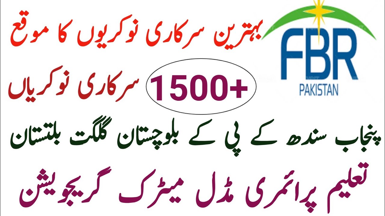 FBR JOBS 2024/CUSTOM JOBS 2024/HOW TO APPLY FOR FBR JOBS/CUSTOM JOBS ...