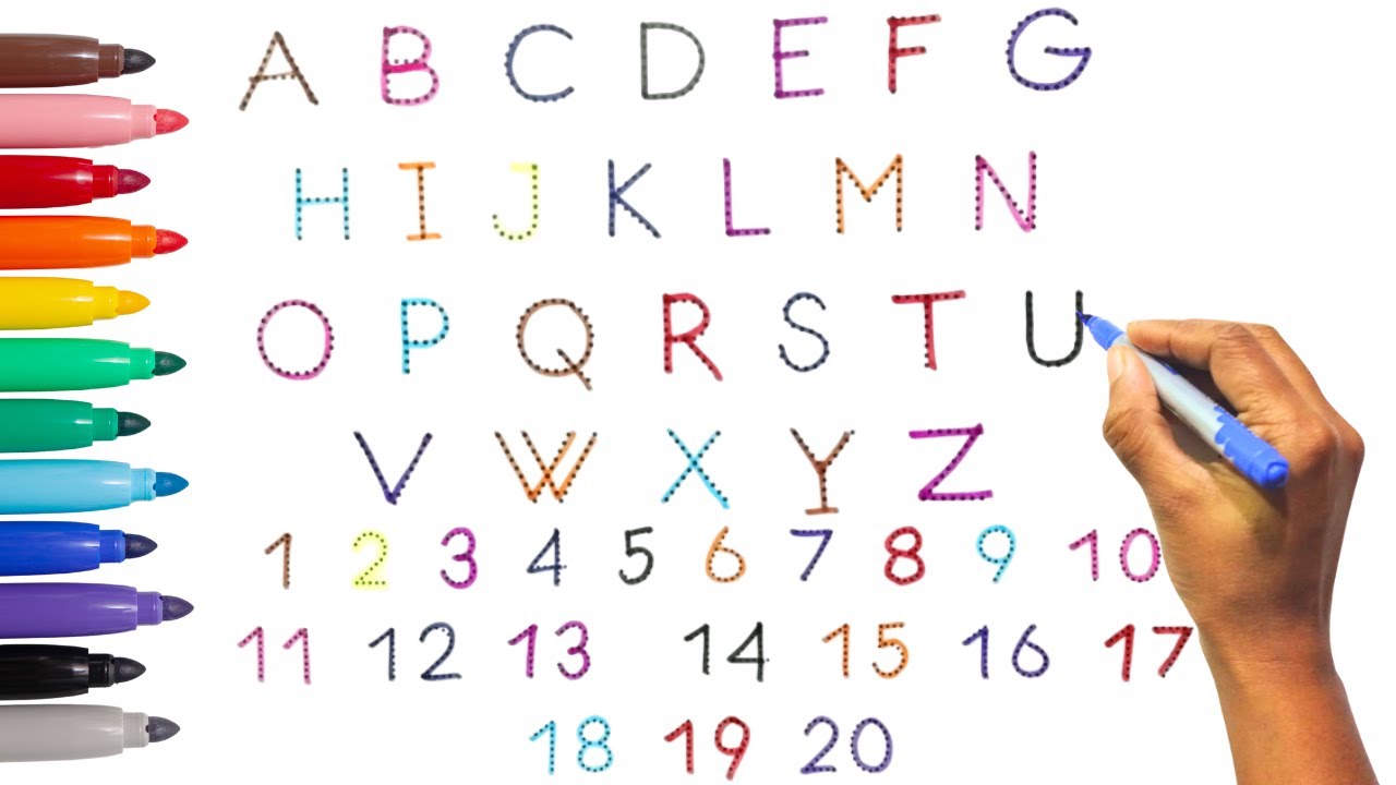 Learn ABCD Alphabets and numbers counting 123 Shapes for kids and ...