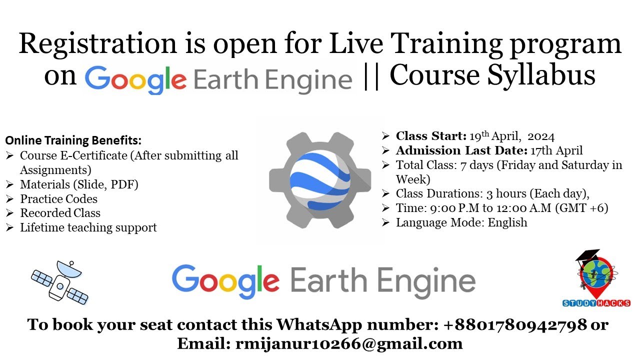 Registration is open for Live Training program on Google Earth Engine ...