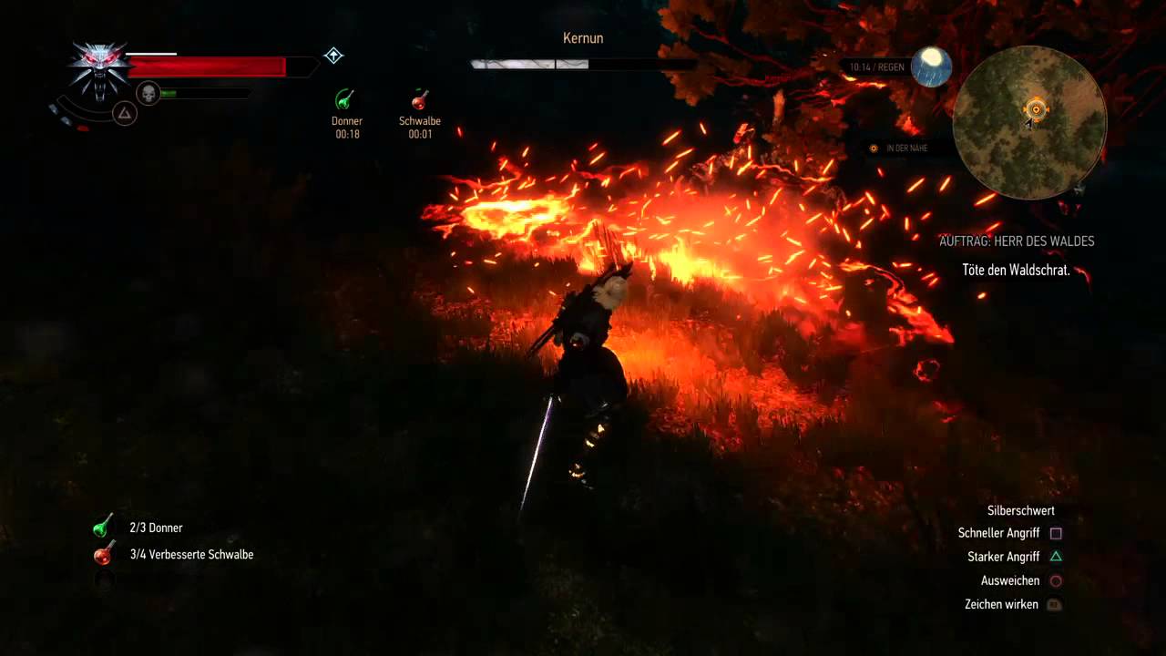 The Witcher 3: Wild Hunt - Der Waldschrat Kernun Kampf - YouTube