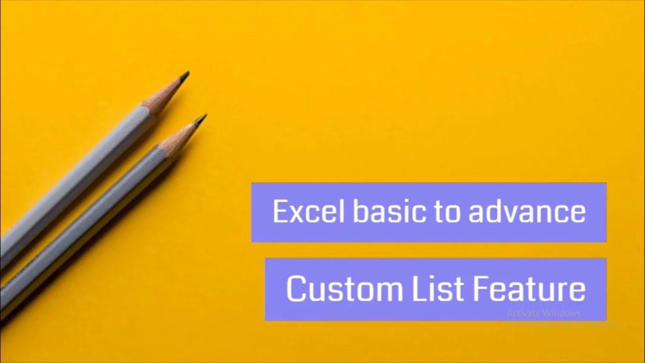 Excel Custom List Feature YouTube Excel Custom List Feature YouTube